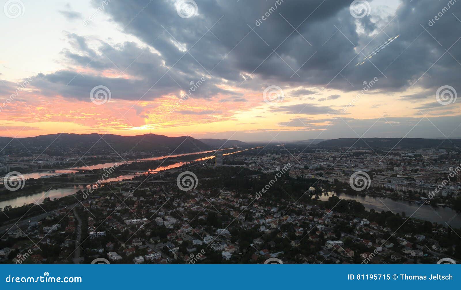 Beautiful Sunset Over Vienna Capital of Austria Stock Image - Image of ...