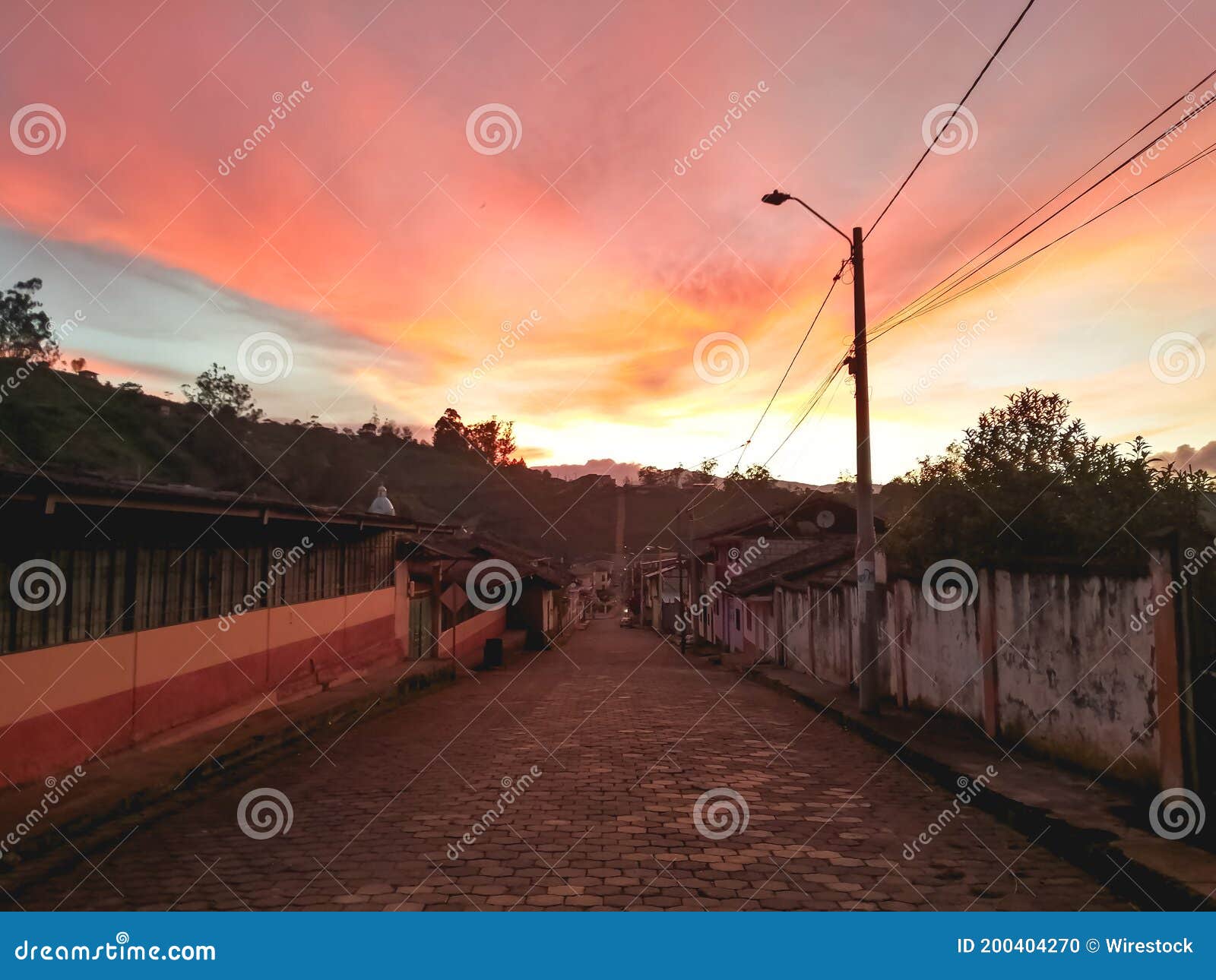 Beautiful Sunset Over a Village Stock Photo - Image of cloud, evening ...