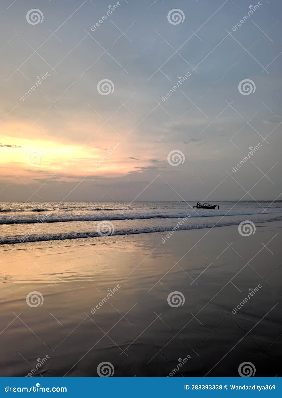 Beautiful Sunset at Pangandaran Beach Stock Photo - Image of ...