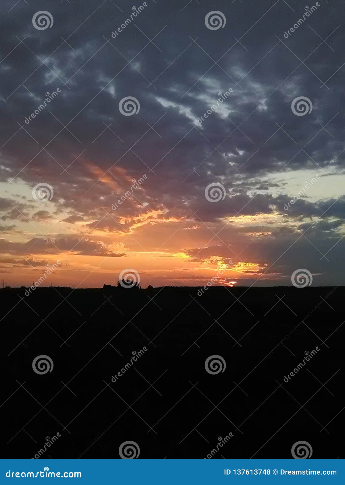 Beautiful sunset stock photo. Image of peach, sunset - 137613748