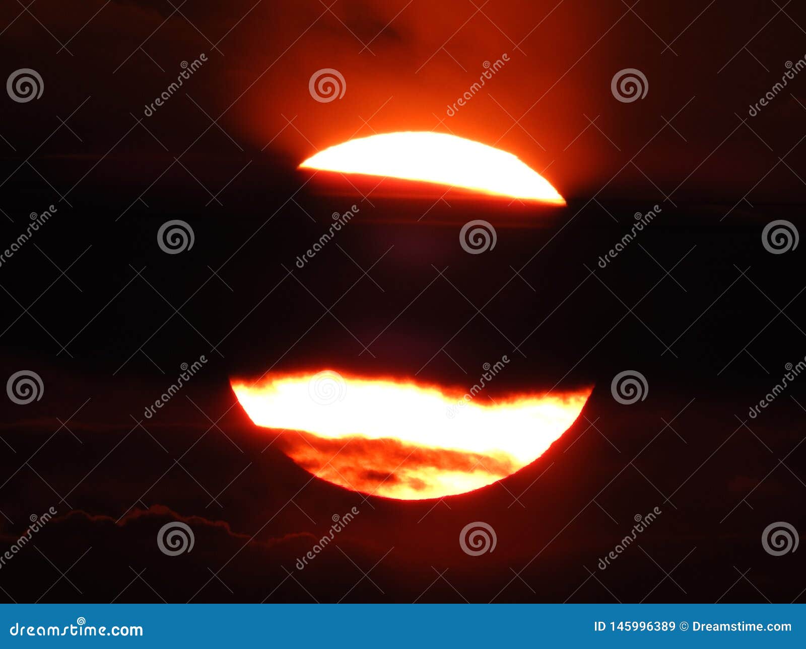 A Beautiful Sunset .Red Sun in the Cloud. Stock Image - Image of cloud ...