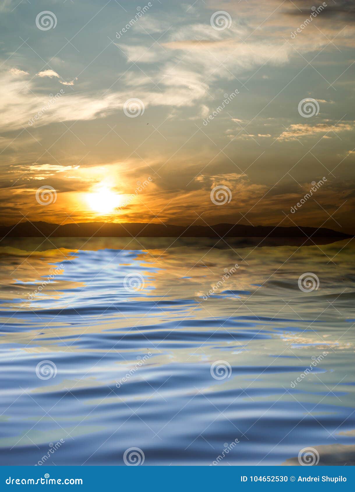 Beautiful Sunset with Reflection on the Water Stock Photo - Image of ...