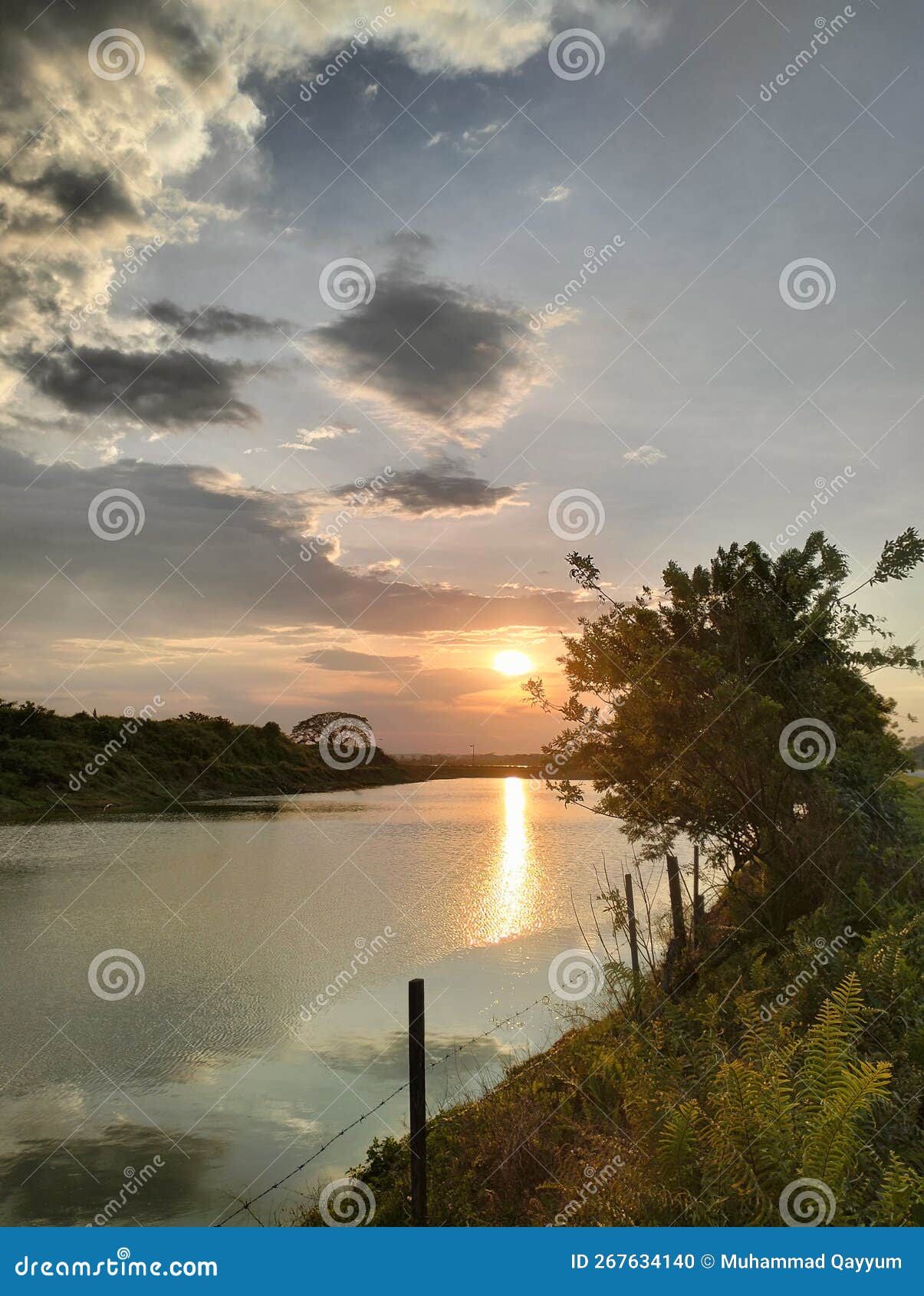 Beautiful Sunset with the Reflection on the Water Stock Photo - Image ...