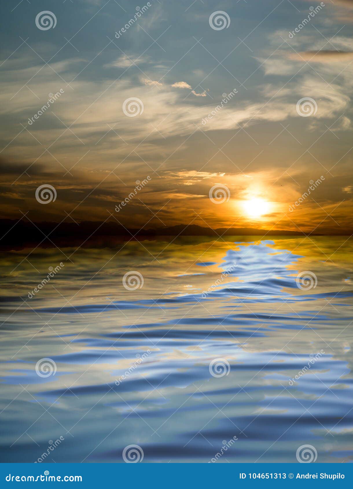 Beautiful Sunset with Reflection on the Water Stock Image - Image of ...