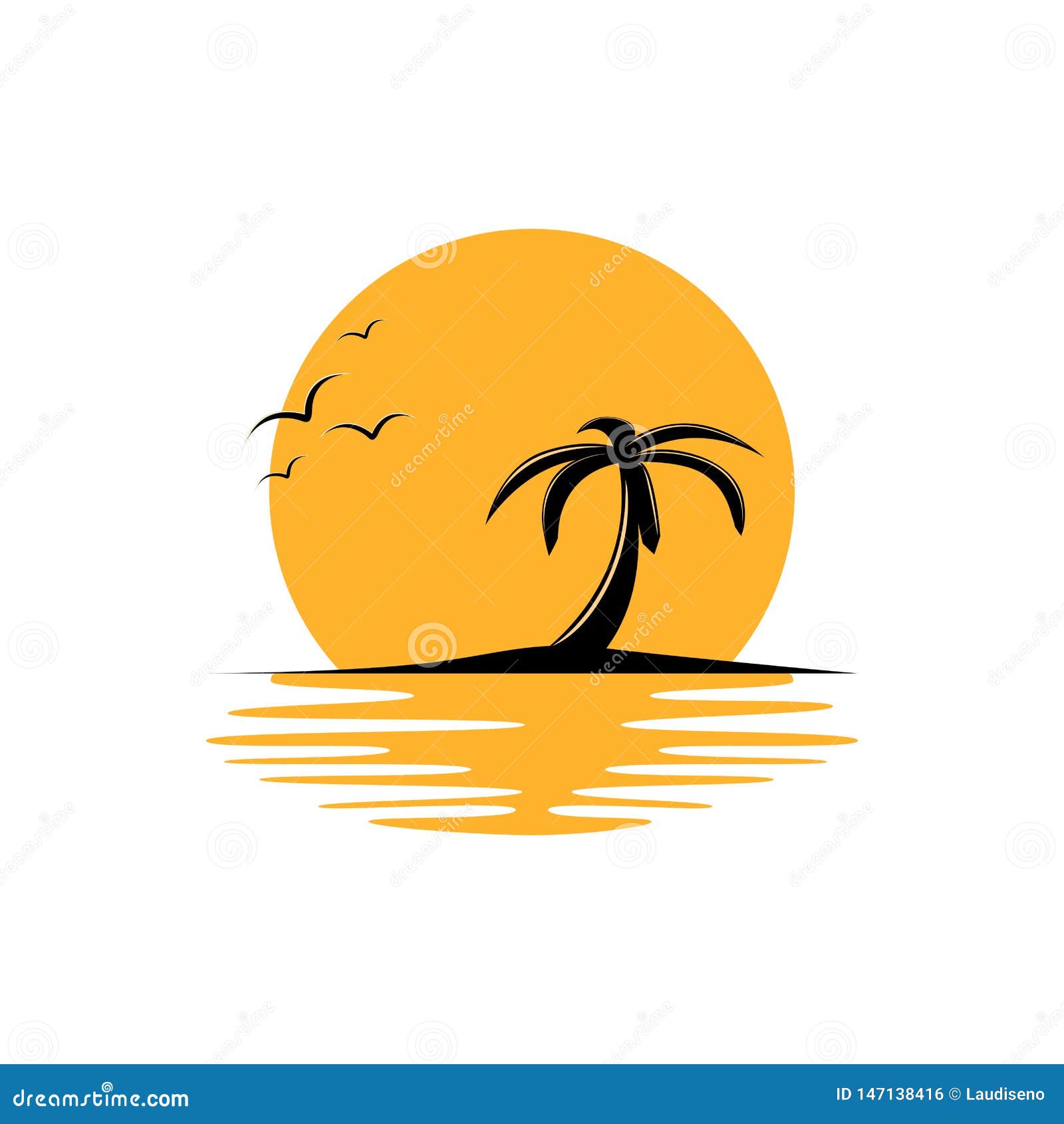 Beautiful Sunset with Reflection in the Water Stock Vector ...