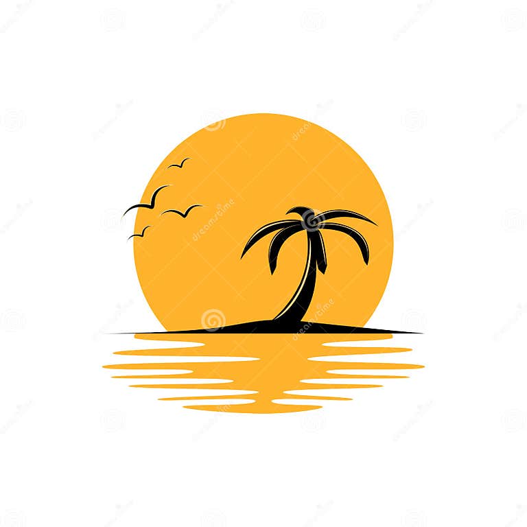 Beautiful Sunset with Reflection in the Water Stock Vector ...
