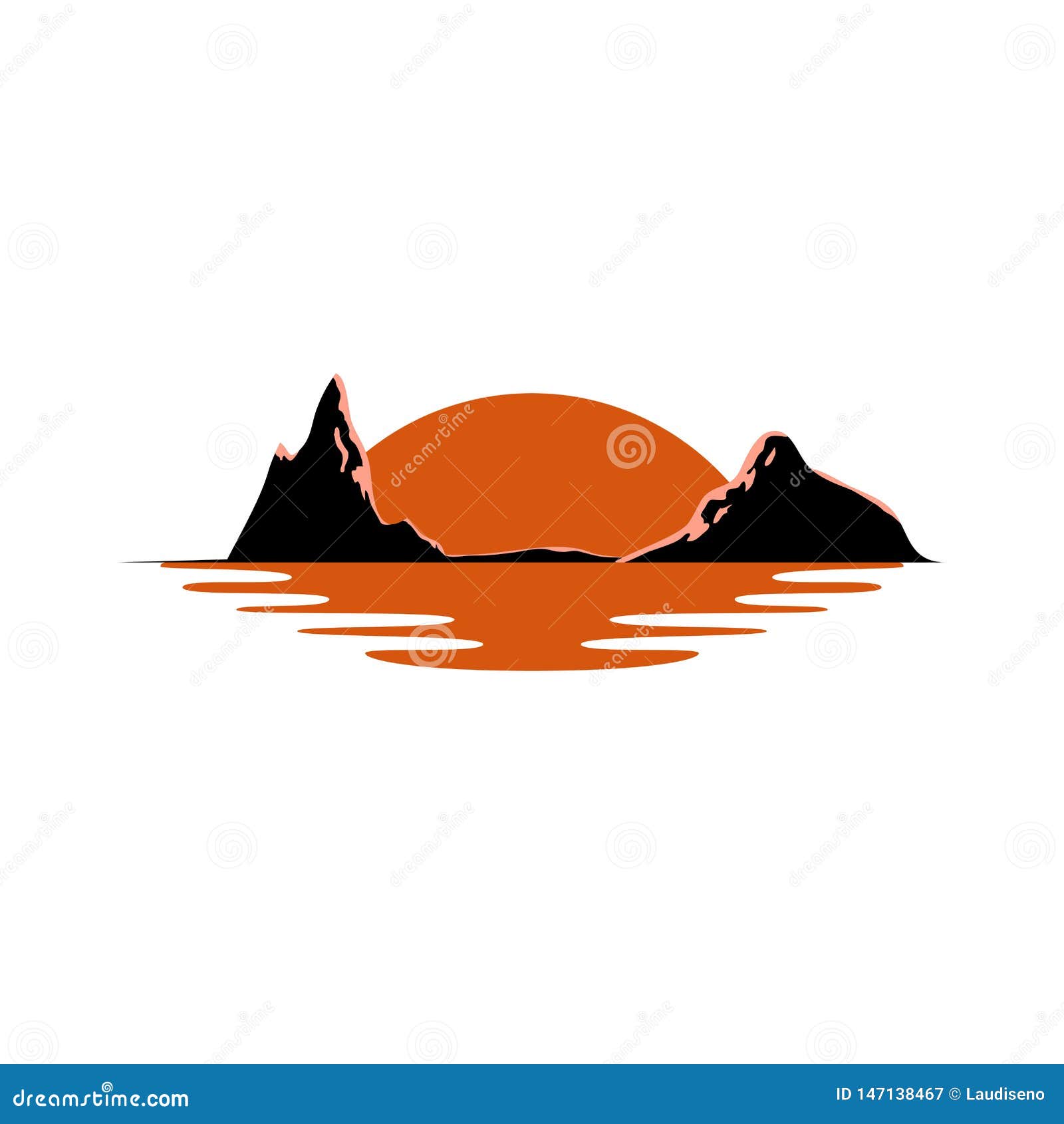 Beautiful Sunset with Reflection in the Water Stock Vector ...