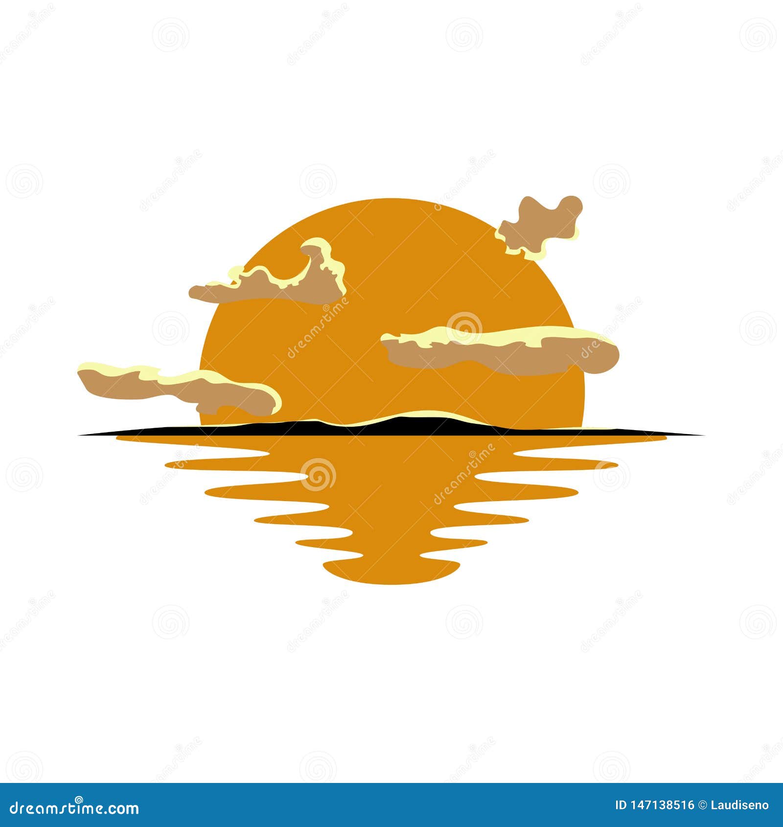 Beautiful Sunset with Reflection in the Water Stock Vector ...