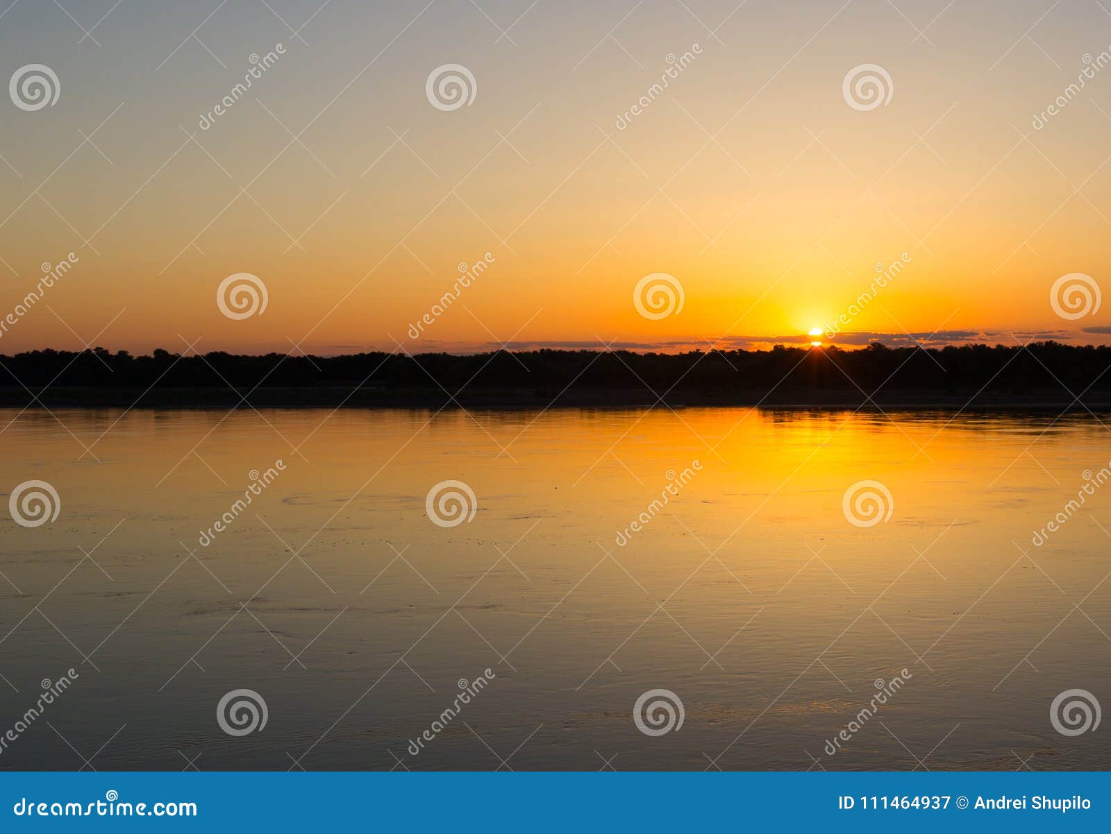 A Beautiful Sunset on the River Stock Image - Image of dawn, lake ...