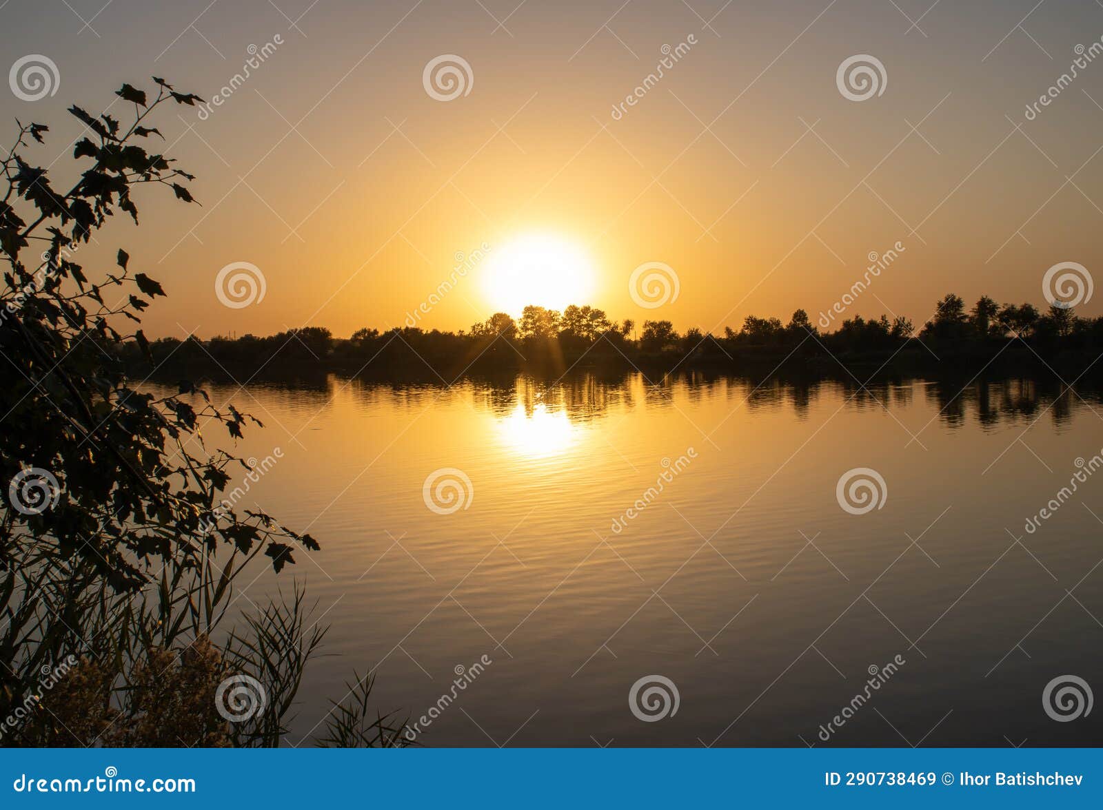 Beautiful Sunset on the River. Stock Image - Image of beautiful, peace ...