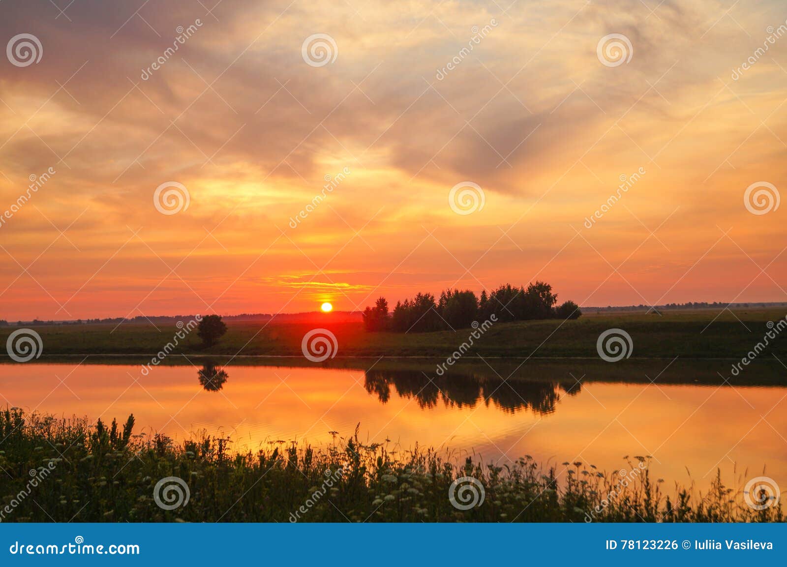 Beautiful Sunset on the River Stock Photo - Image of spring, delta ...