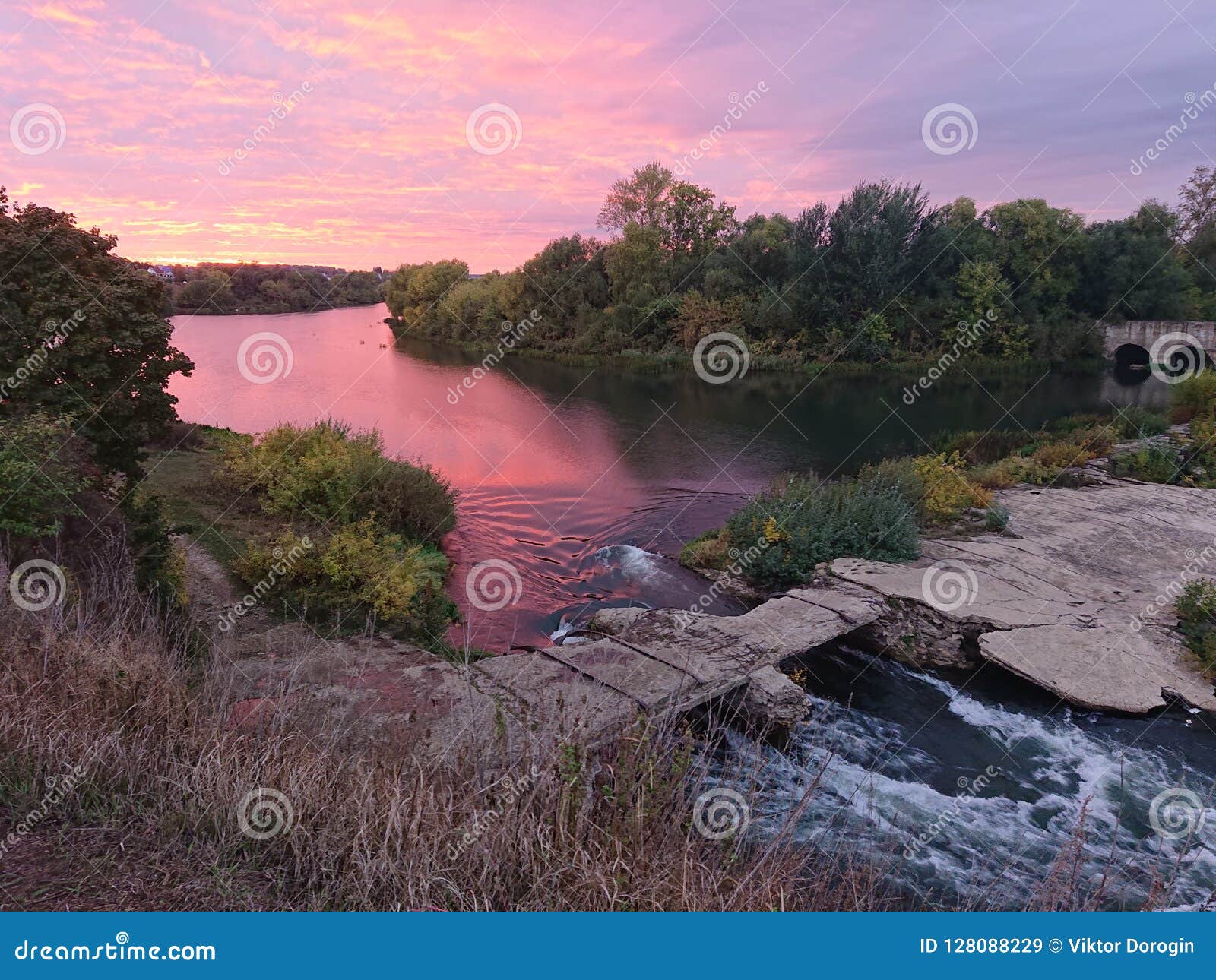 Beautiful Sunset on the River Stock Image - Image of trees, water ...