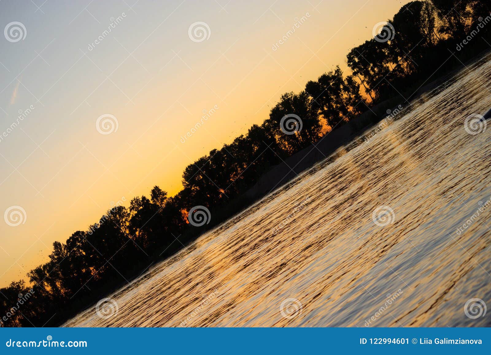 Beautiful Sunset on the River Stock Image - Image of water, colorful ...