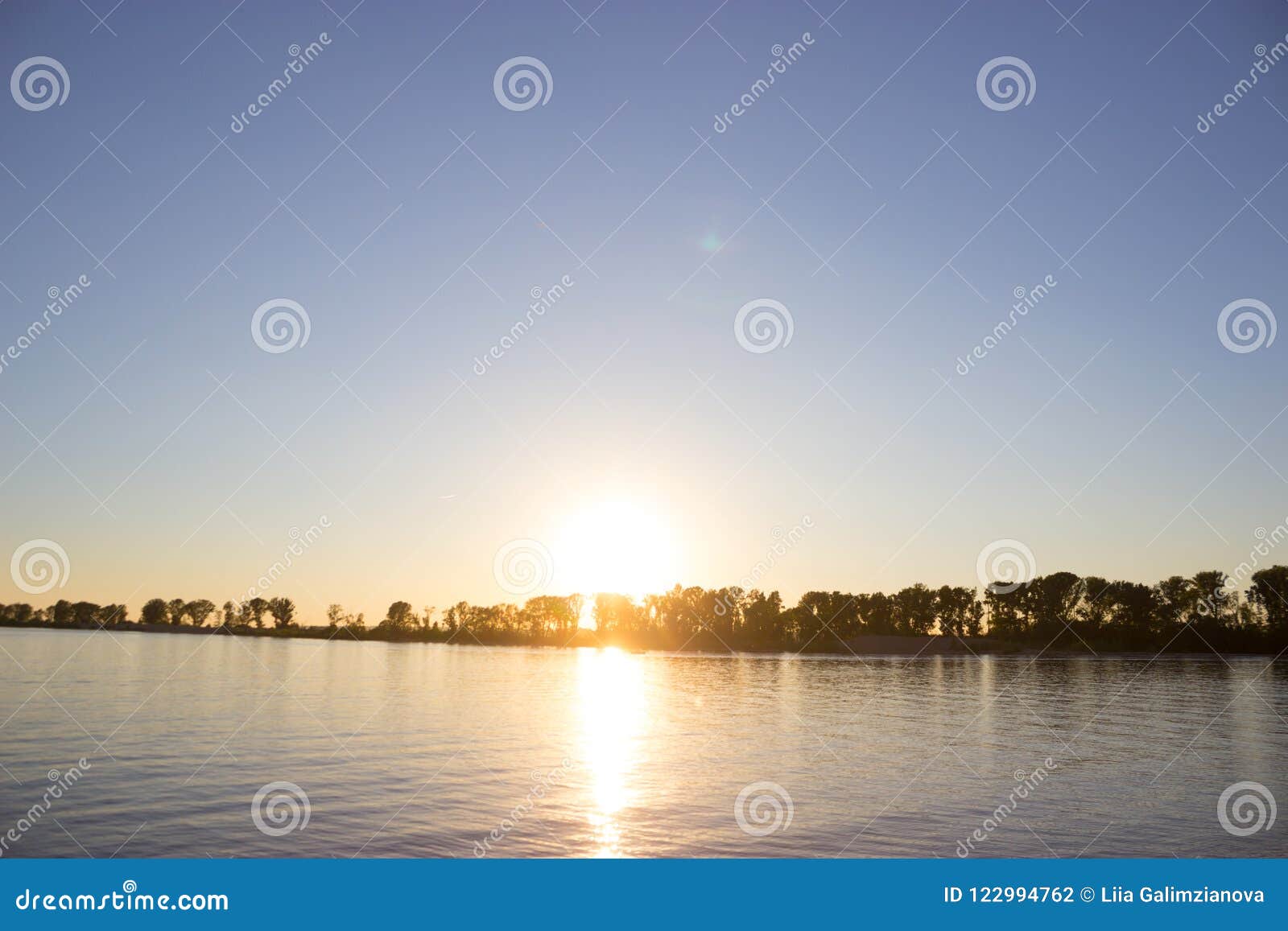 Beautiful Sunset on the River Stock Photo - Image of evening, cloud ...
