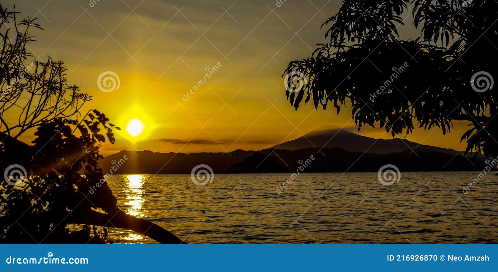 Beautiful Sunset in Rock Frame Stock Photo - Image of light, night ...