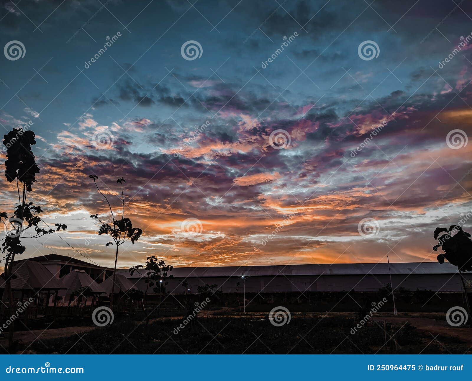 Beautiful Sunset in the School Yard Stock Image - Image of night, ocean ...