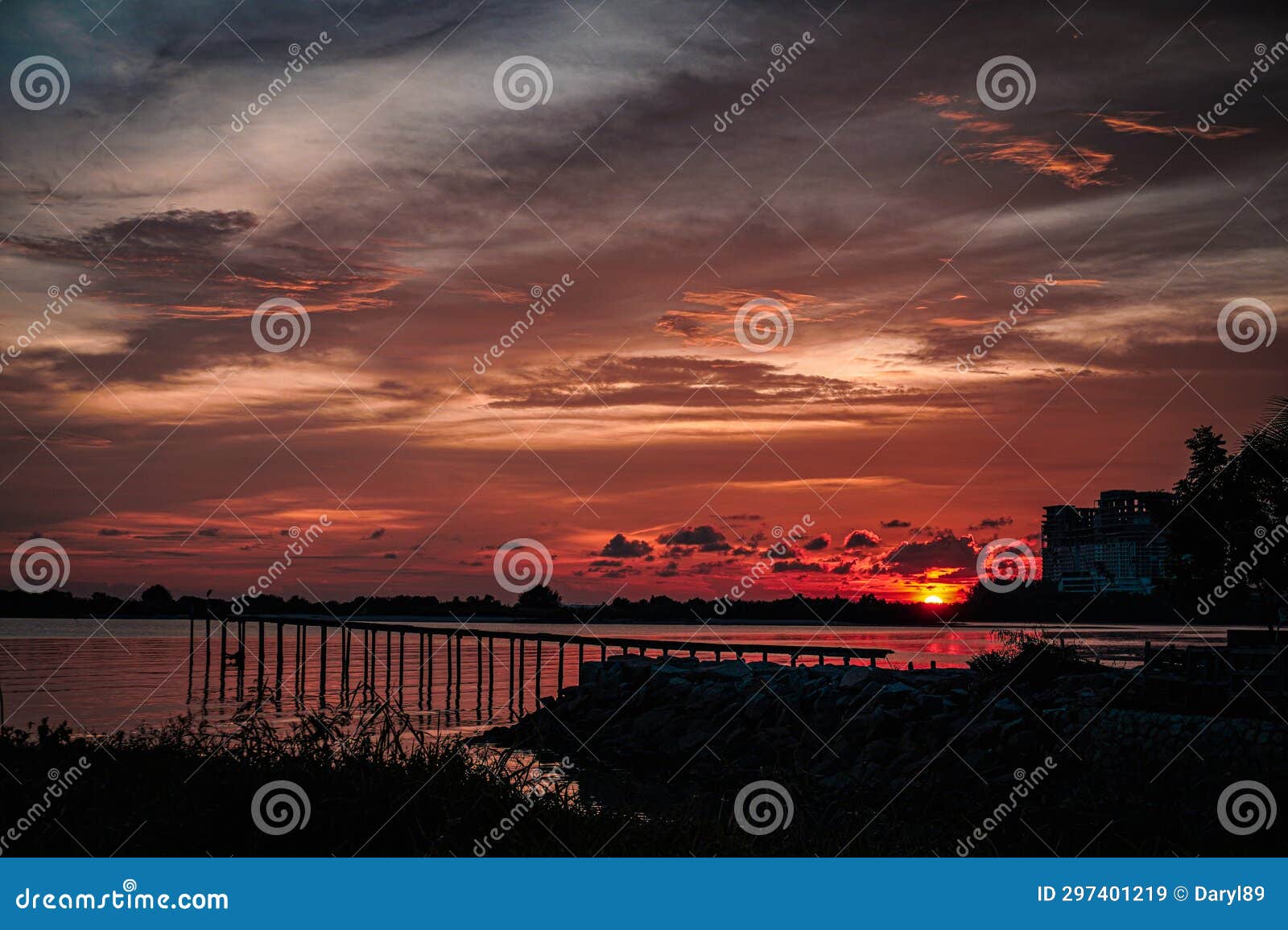 Beautiful Sunset Shot by the Seaside in the Evening Stock Image - Image ...