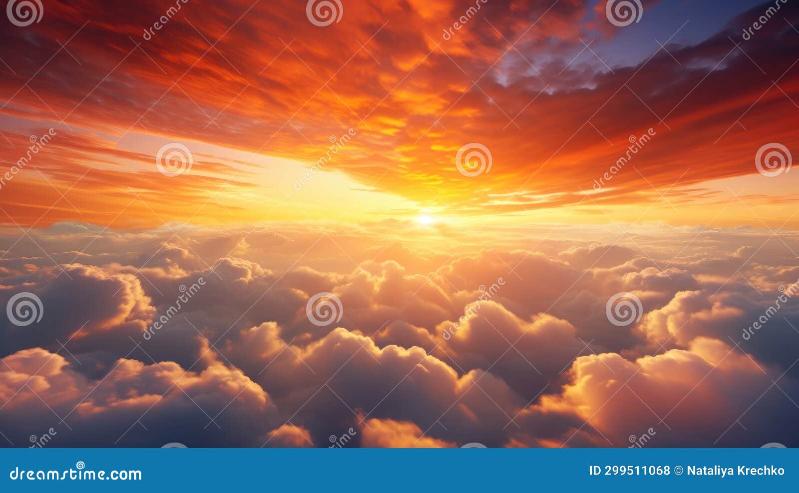 Beautiful Sunset Sky Above Clouds with Dramatic Light. Stock Photo ...