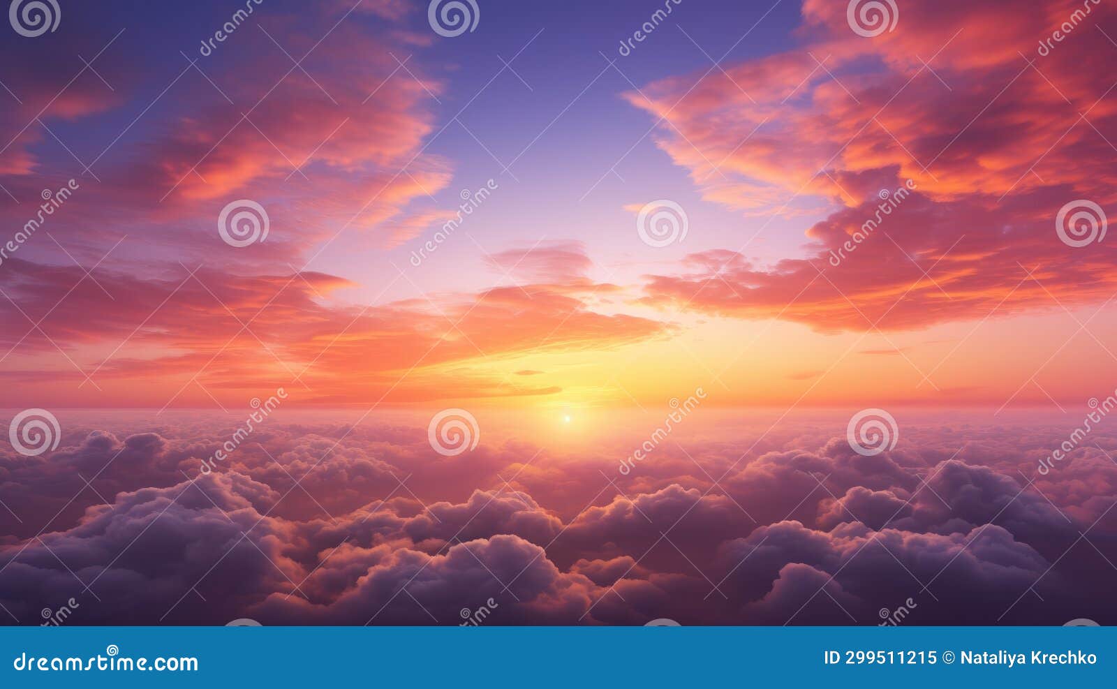 Beautiful Sunset Sky Above Clouds with Dramatic Light. Stock Image ...