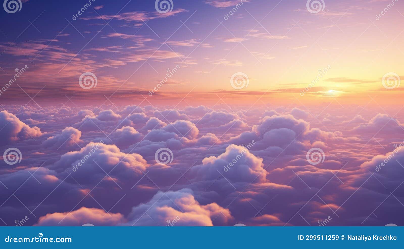Beautiful Sunset Sky Above Clouds with Dramatic Light. Stock Image ...