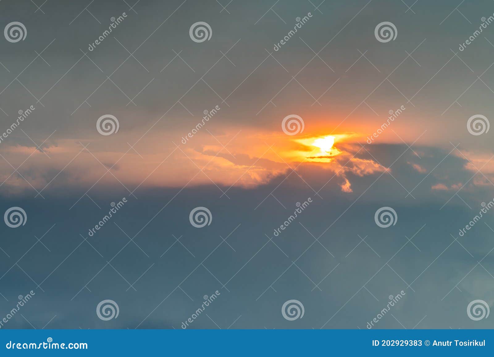 Beautiful Sunset Sky Above Clouds with Dramatic Light Stock Image ...