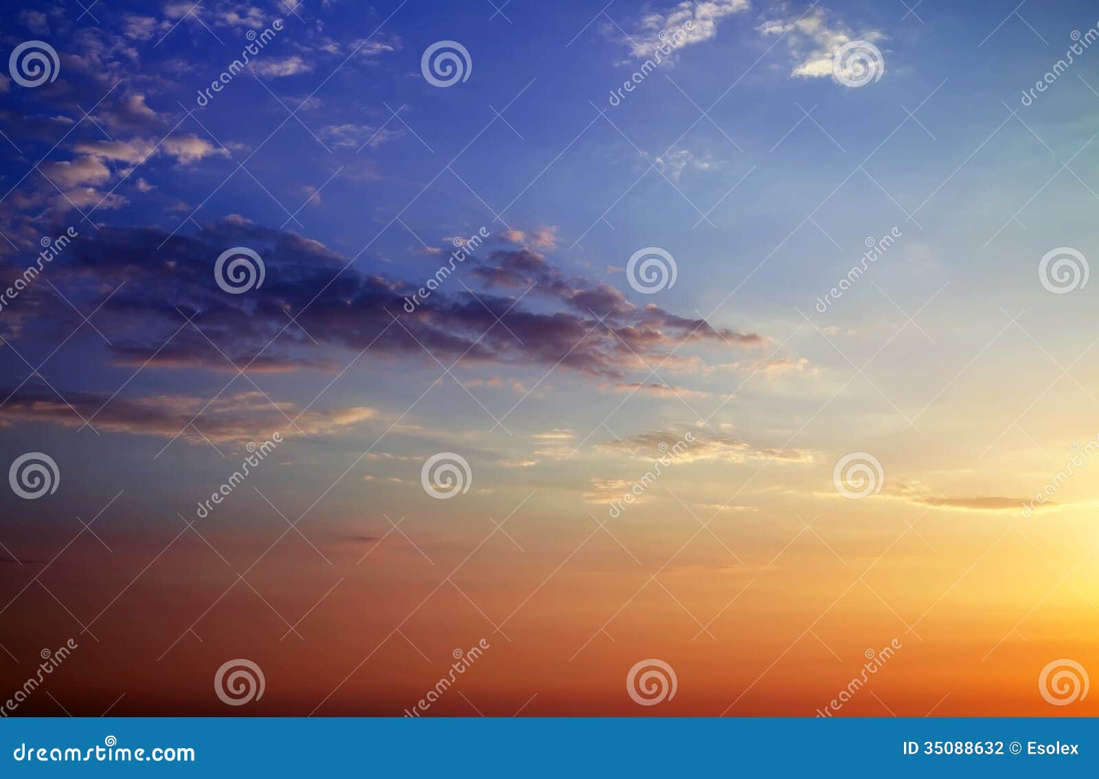 Beautiful sunset sky. stock photo. Image of light, beauty - 35088632