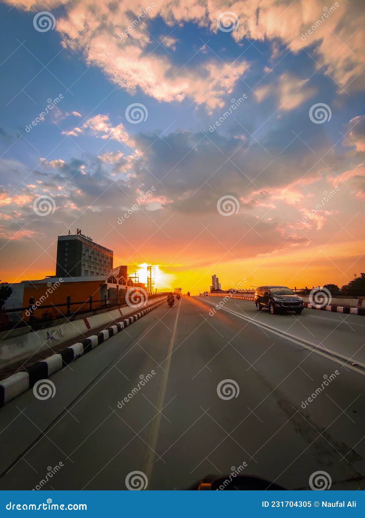 Beautiful Sunset Sky in a City. Editorial Image - Image of freeway ...