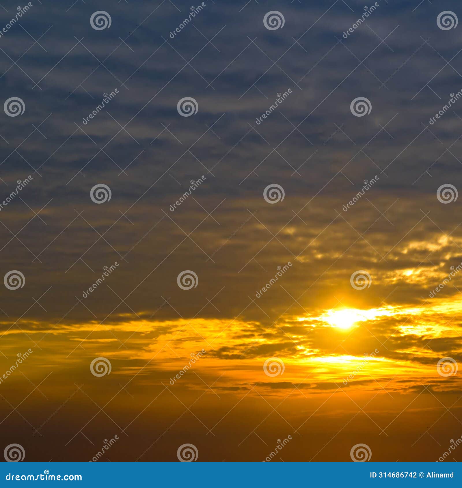 Beautiful Sunset Sky with Clouds and Bright Light Stock Photo - Image ...