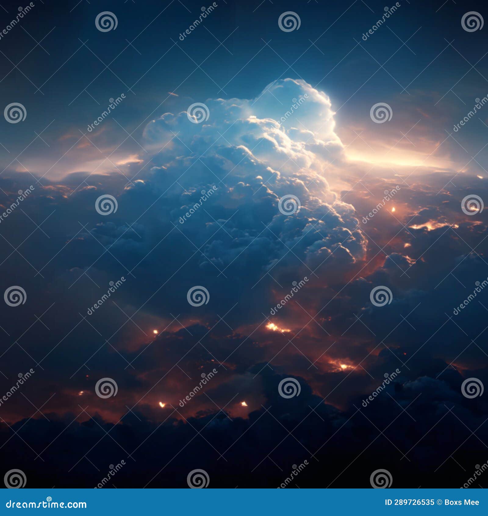 Beautiful Sunset in the Sky with Clouds, 3d Rendering Illustration AI ...