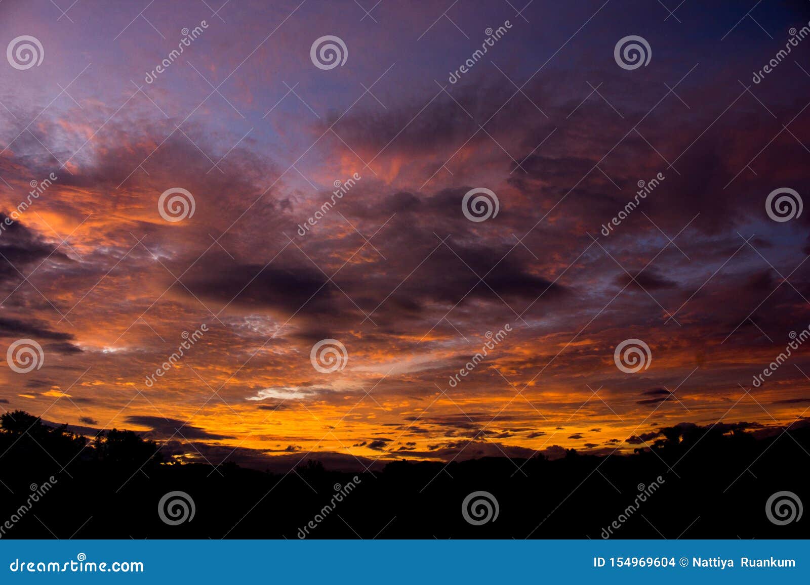 Beautiful Sunset Sky Clouds View from the Ground Stock Photo - Image of ...
