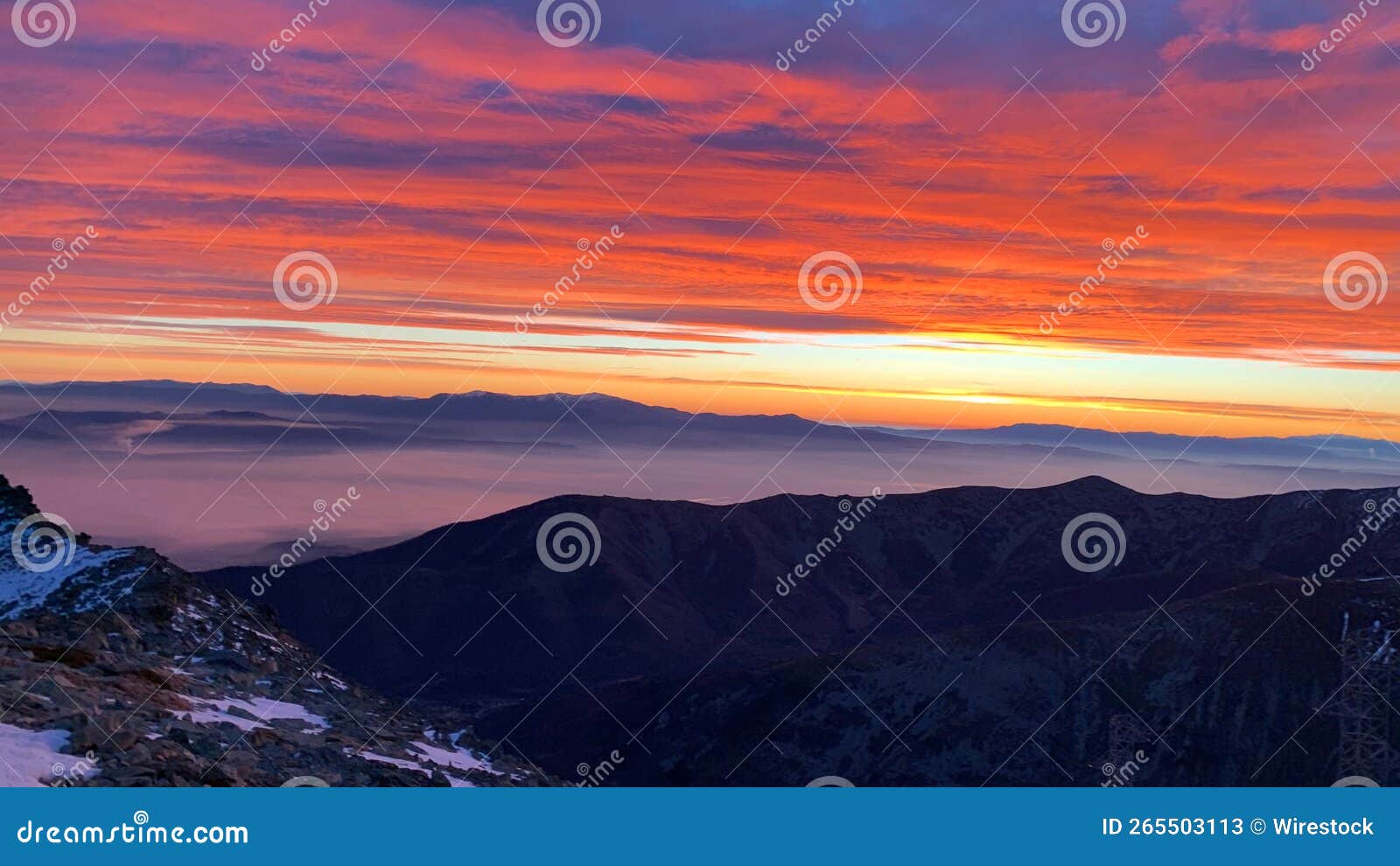 Beautiful Sunset Sky with Colorful Clouds Over the Mountains. Stock ...