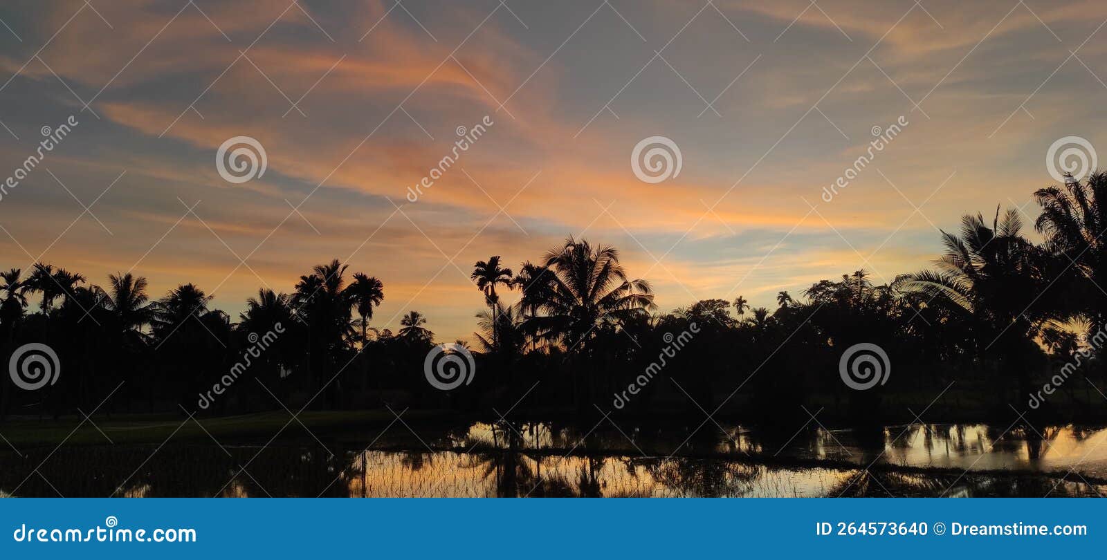 Beautiful Sunset in the Sky Indonesia West Stock Photo - Image of ...