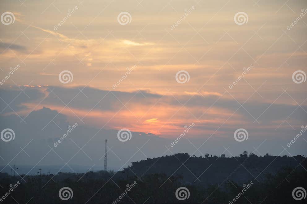 Beautiful Sunset and Sky in North Java Stock Photo - Image of north ...