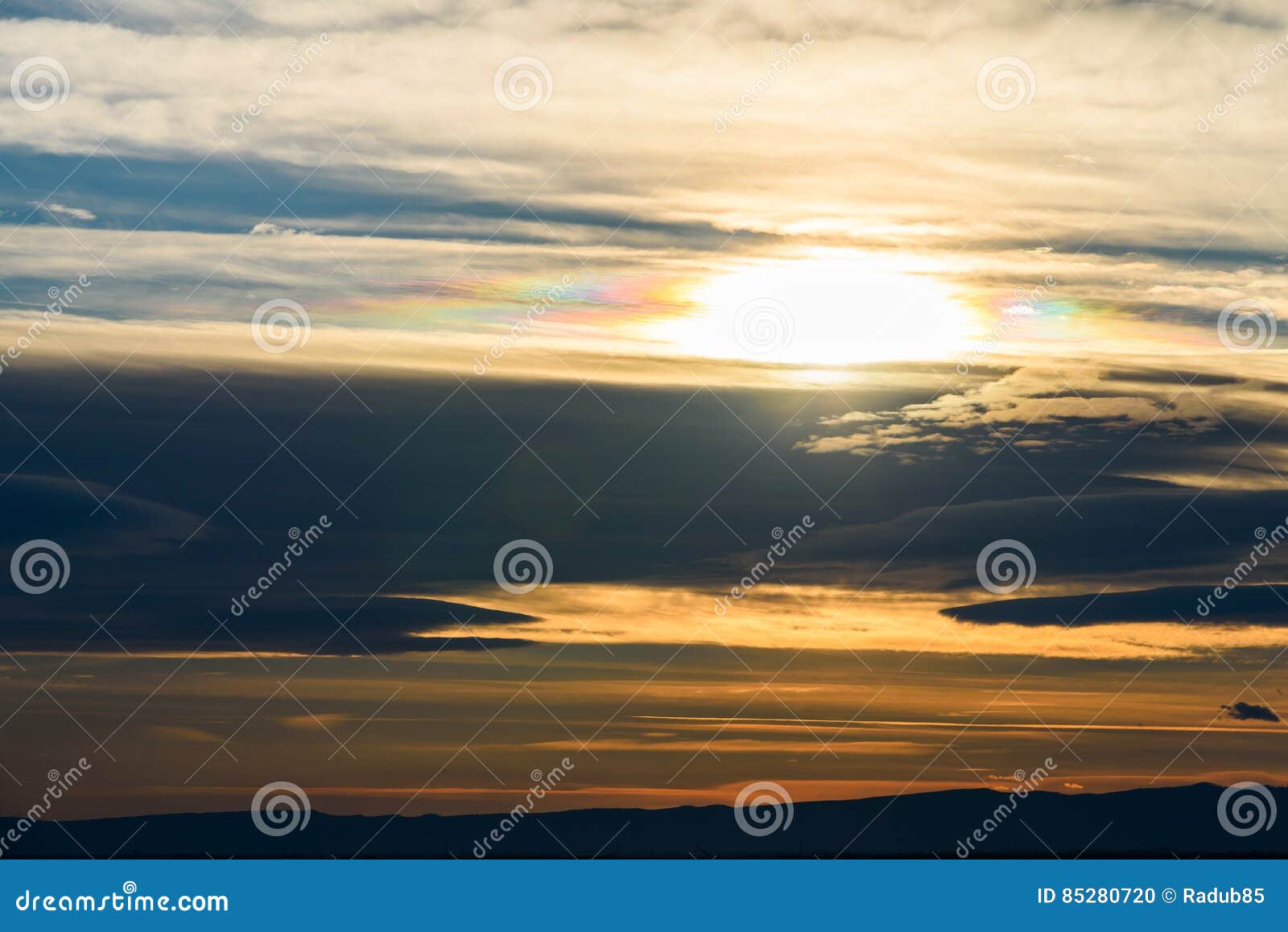 Beautiful Sunset Sky Over Mountains Stock Photo - Image of colorful ...