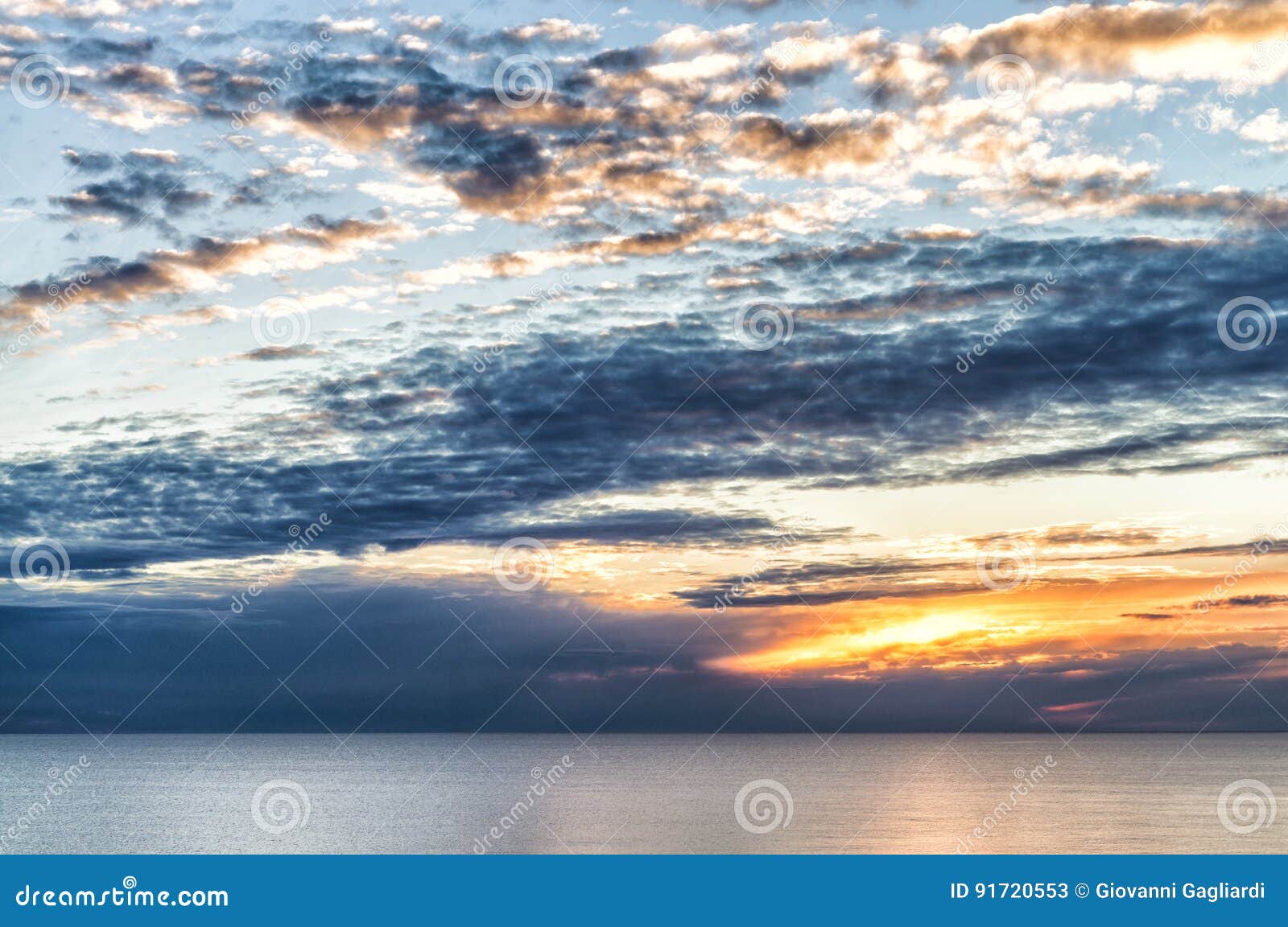 Beautiful Sunset Sky Over the Ocean Stock Image - Image of beauty ...
