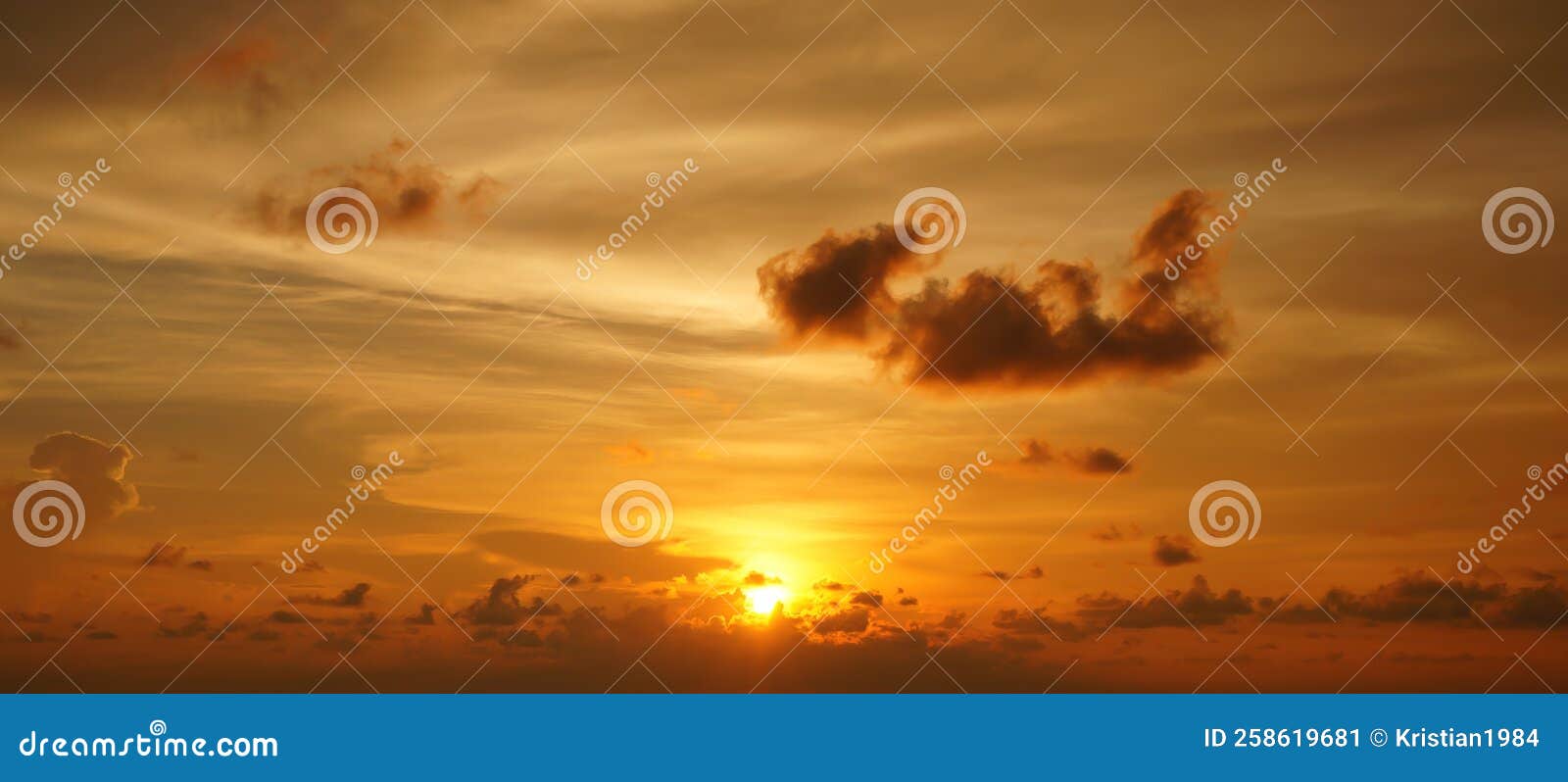 Beautiful Sunset Sky with Some Clouds Stock Image - Image of ...