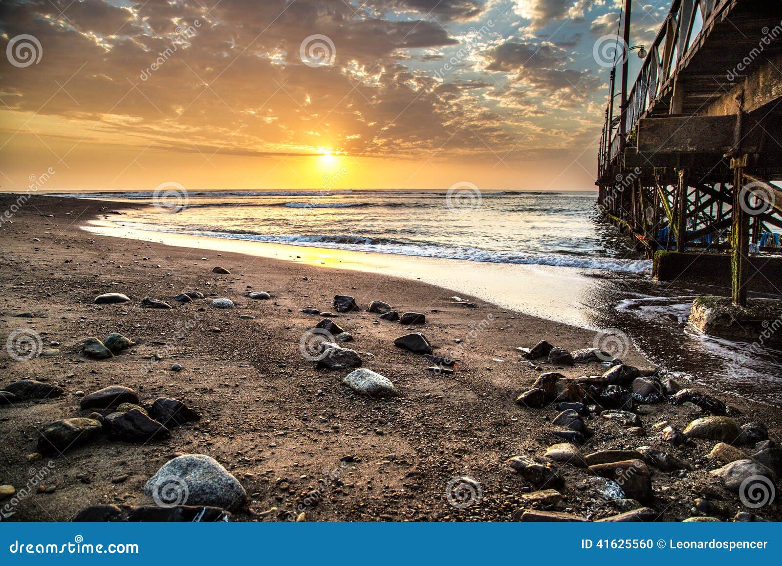 Beautiful Sunset with Some Rocks in the Front Ground in Peru Stock ...