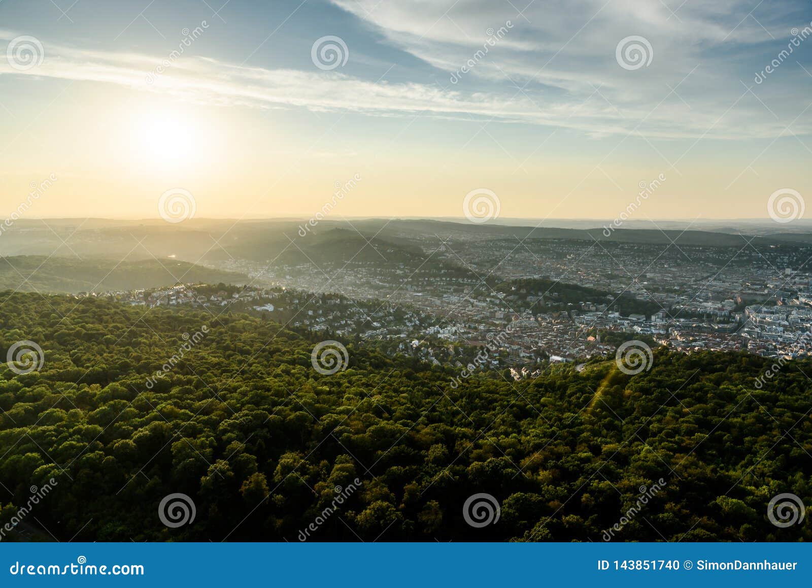 Beautiful Sunset at Stuttgart City, Germany Stock Photo - Image of ...