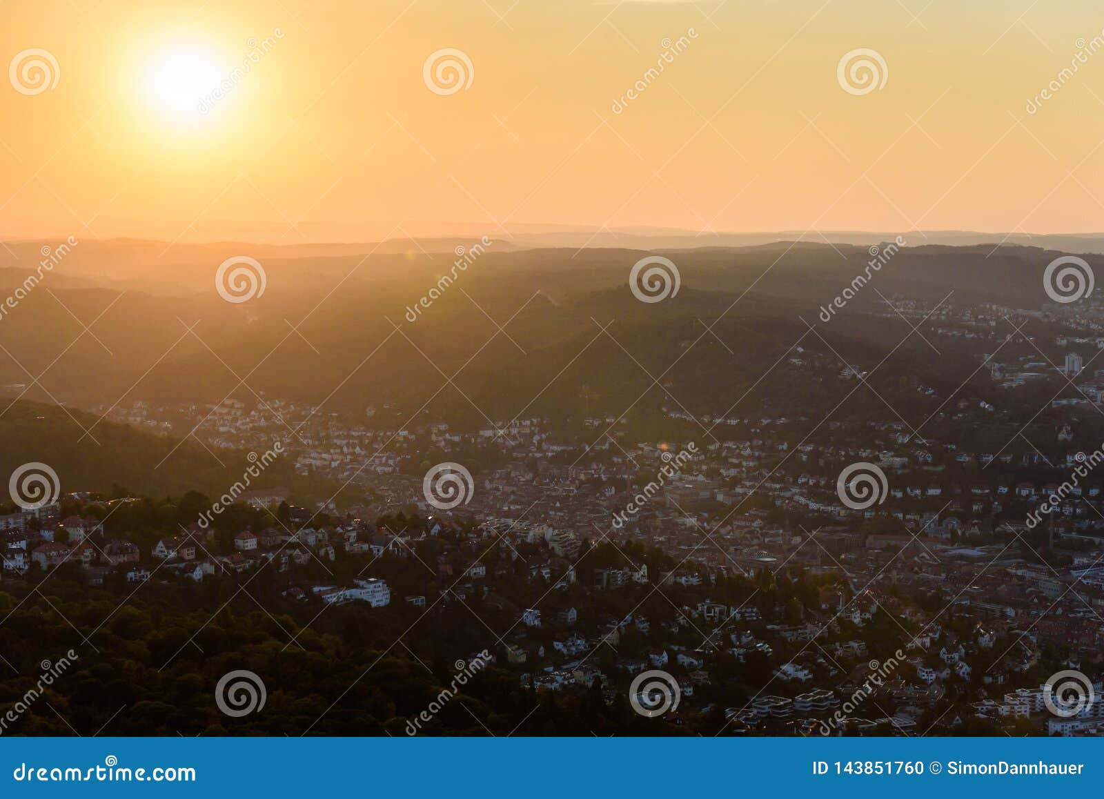 Beautiful Sunset at Stuttgart City, Germany Stock Photo - Image of ...