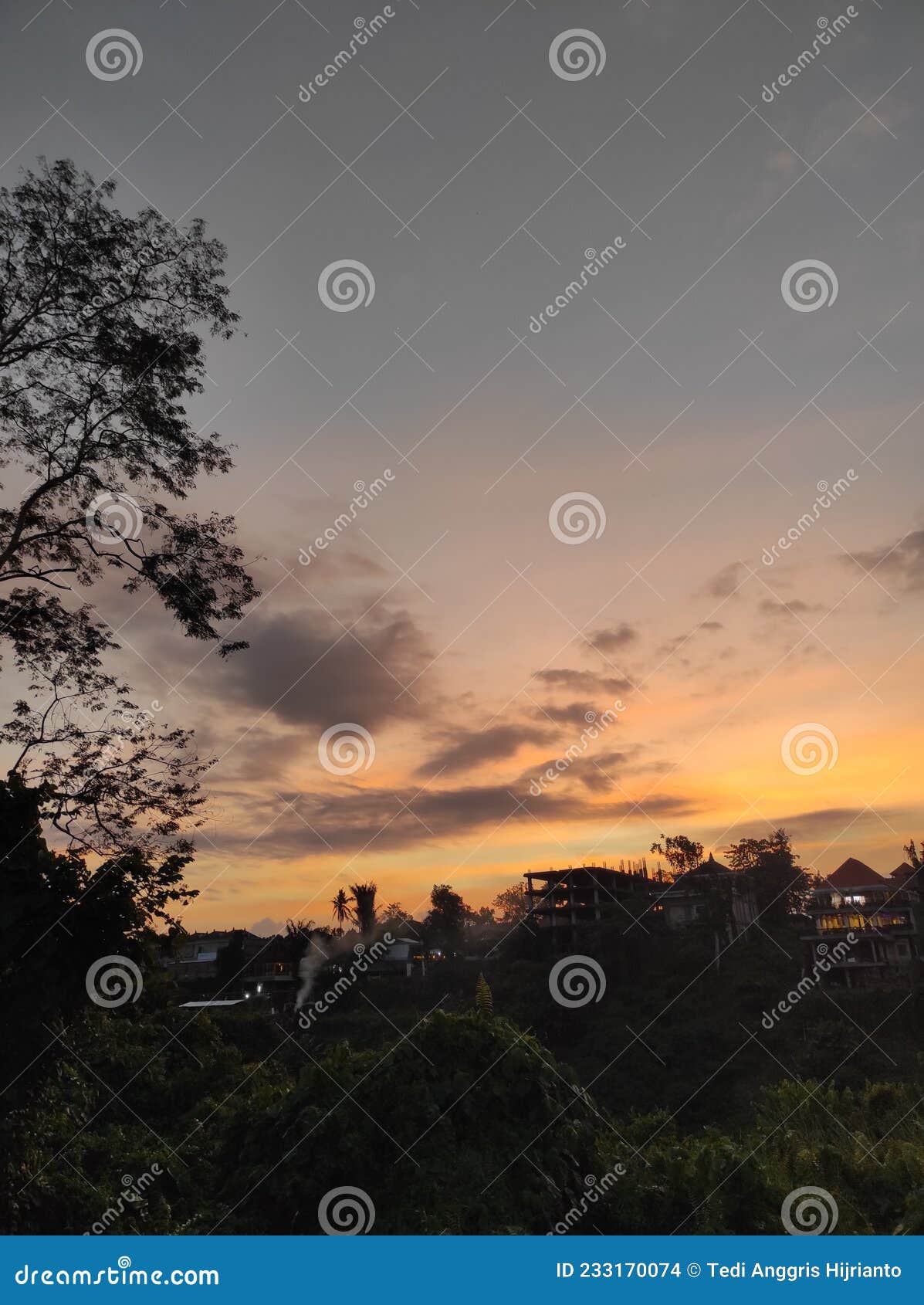 Beautiful Sunset in Ubud, Bali Indonesia Stock Photo - Image of ...
