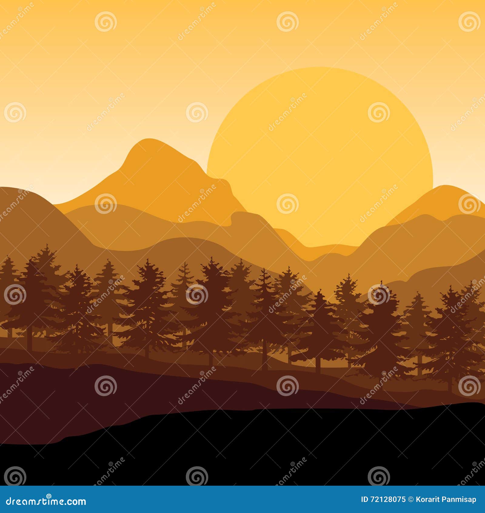 Beautiful Sunset , Vector Illustrations Landscape Stock Vector ...