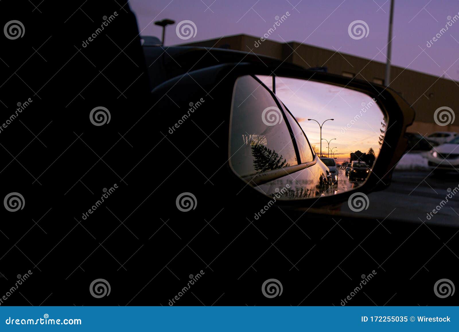 Beautiful Sunset View through the Car S Side Window Stock Image - Image ...