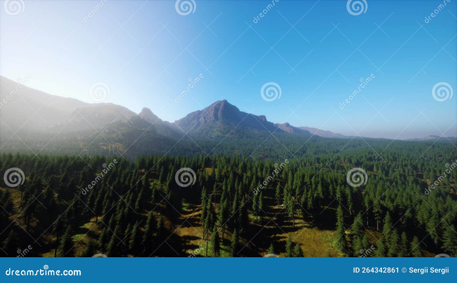 Beautiful Sunset View in Cedar Forest in Front of Sayan Mountain Range ...
