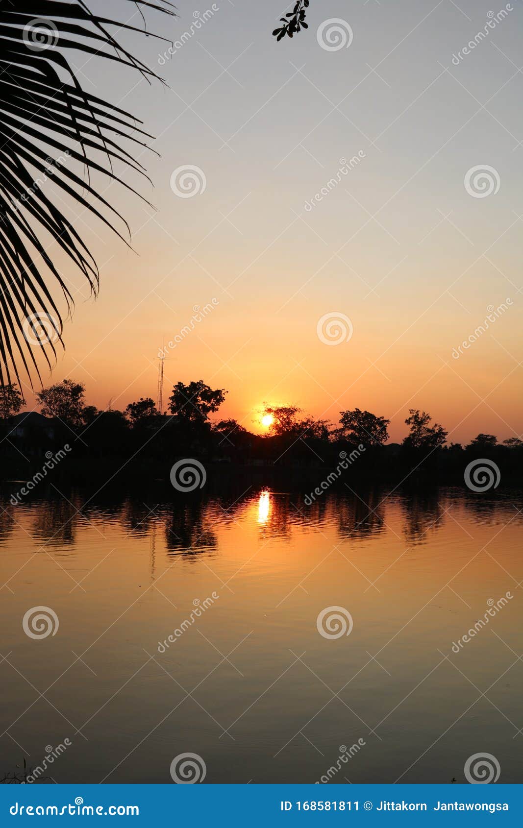 A Beautiful Sunset View Over the Lake. Stock Image - Image of lake ...
