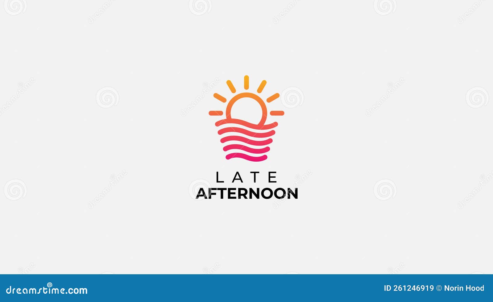 Beautiful Sunset Wave Vector Logo Design Template Stock Vector ...