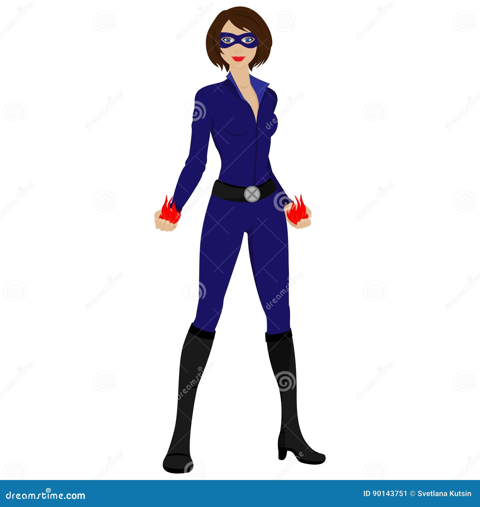 Beautiful Superwoman in a Pride Pose Suit. Stock Illustration ...