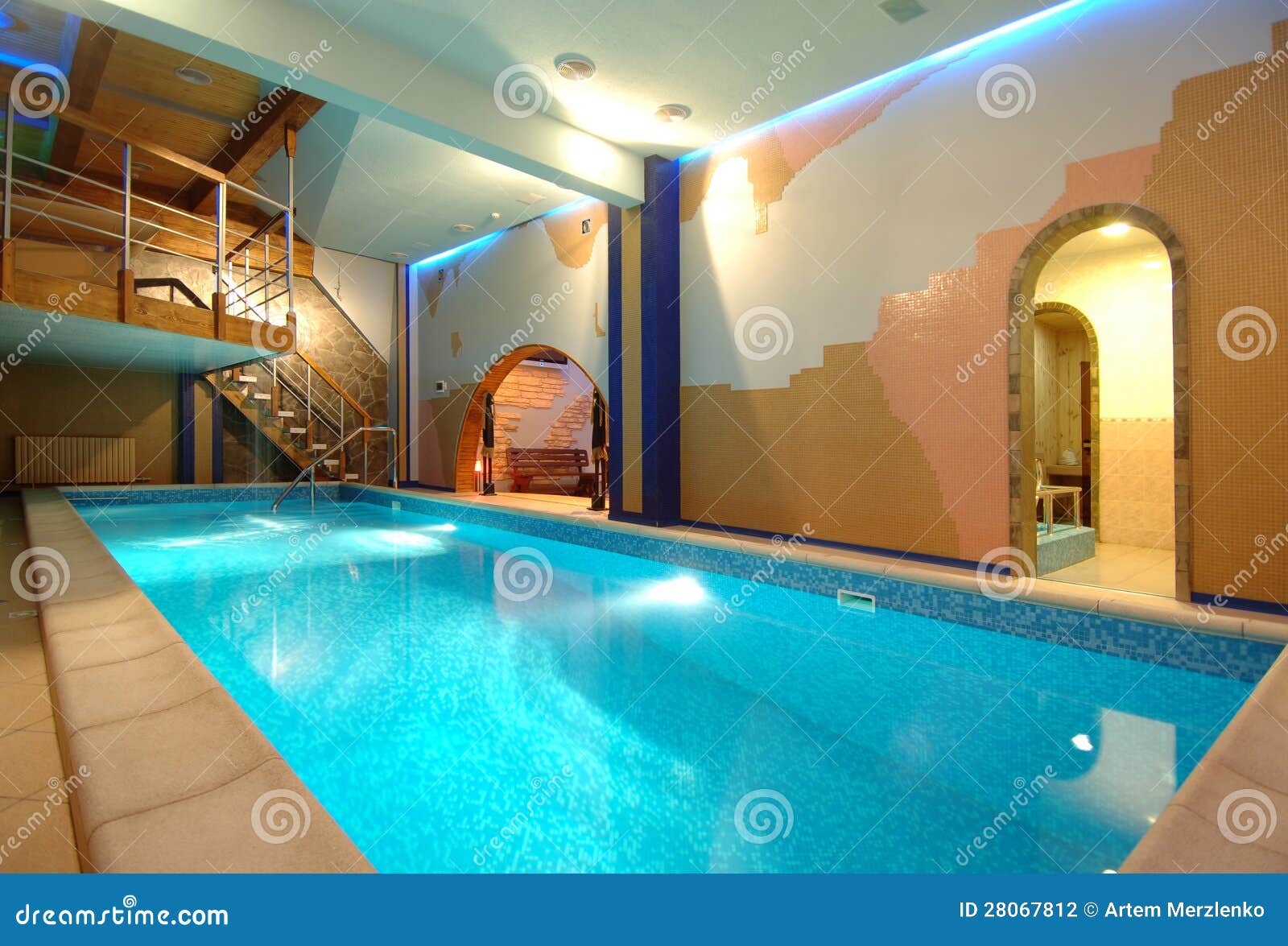 Beautiful swimming pool stock photo. Image of clean, home - 28067812
