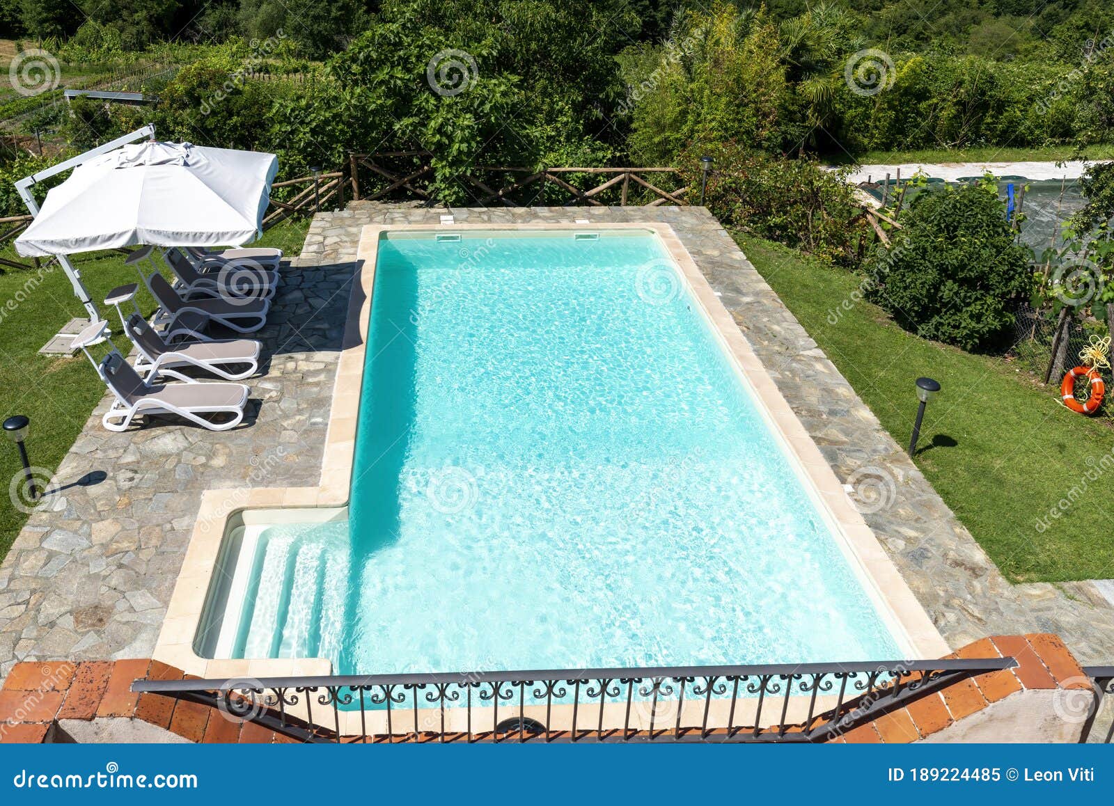 Beautiful Swimming Pool in a Meadow Stock Image - Image of happy, swim ...