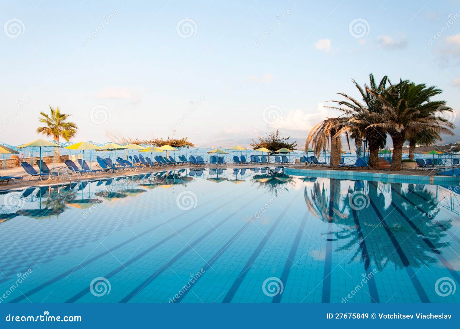 Beautiful Swimming Pool on Shore of Sea Stock Image - Image of scene ...
