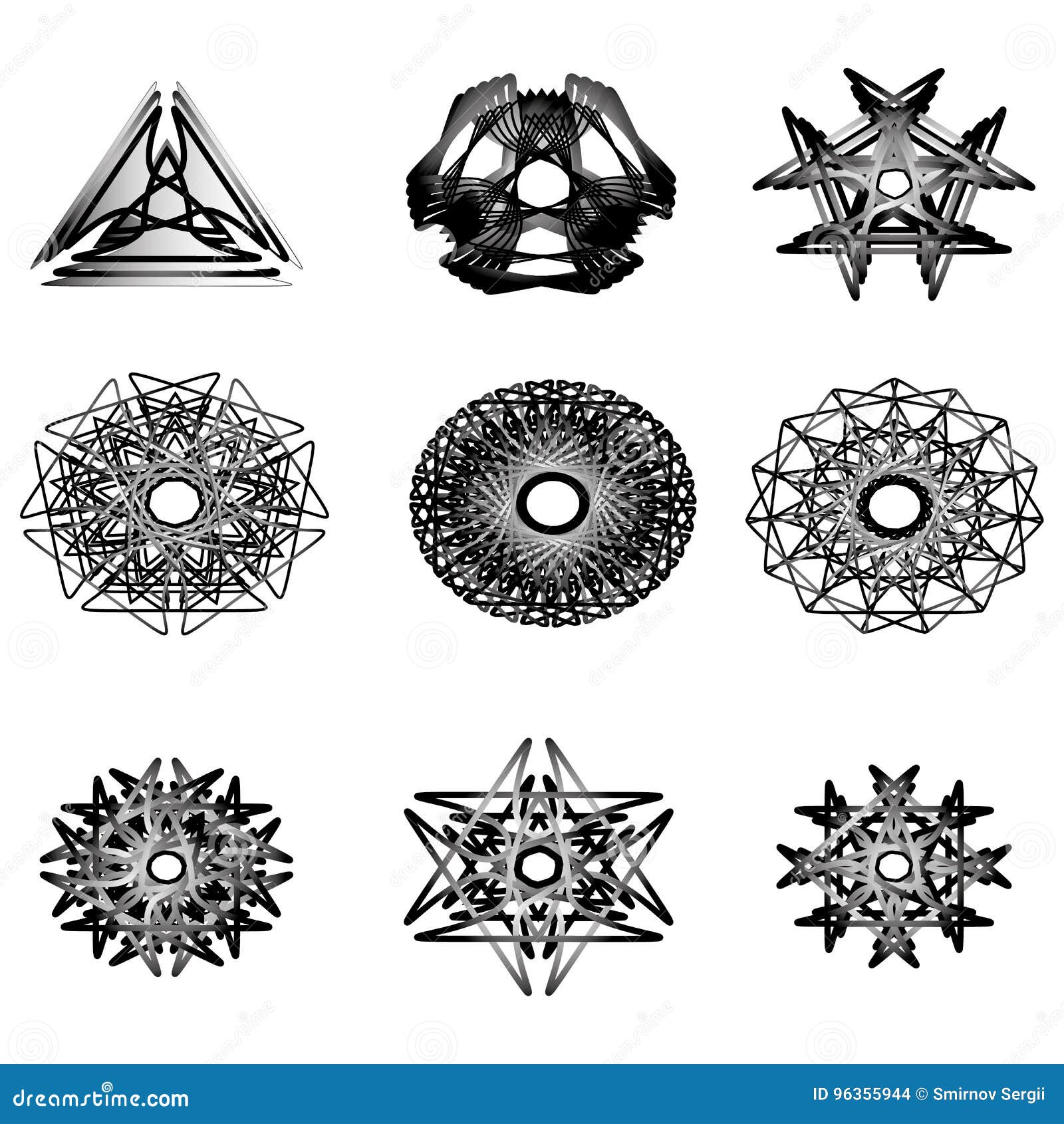 Beautiful and Symmetrical Geometric Pattern Stock Illustration ...